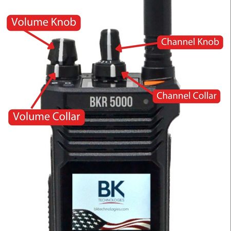 BKR5000 Replacement Volume Knob, Channel Knob and Collar — bendixkingradios